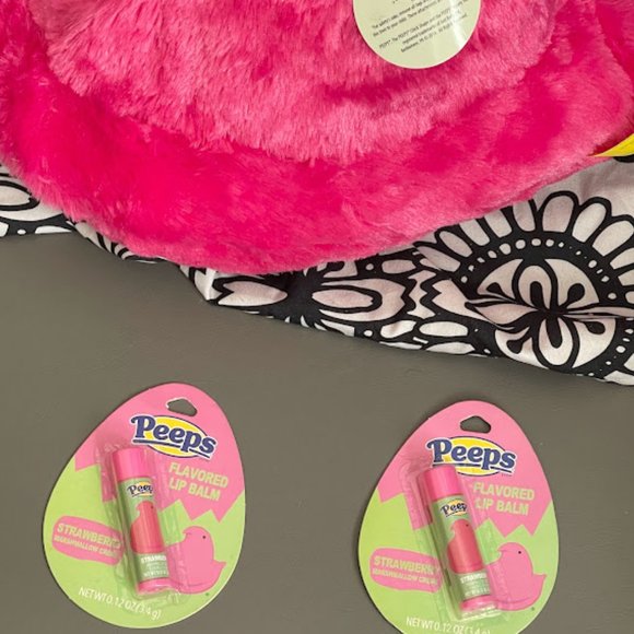 Peeps | Toys | Fluffy Pink Peep Stuffed Chick With 2 Peeps Lip Balm ...